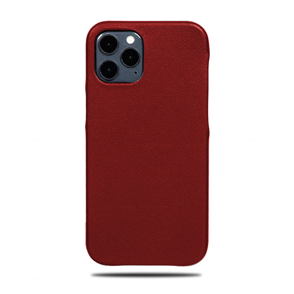 Personalized Crimson Red iPhone 13 Pro Max Leather Case - Kulör